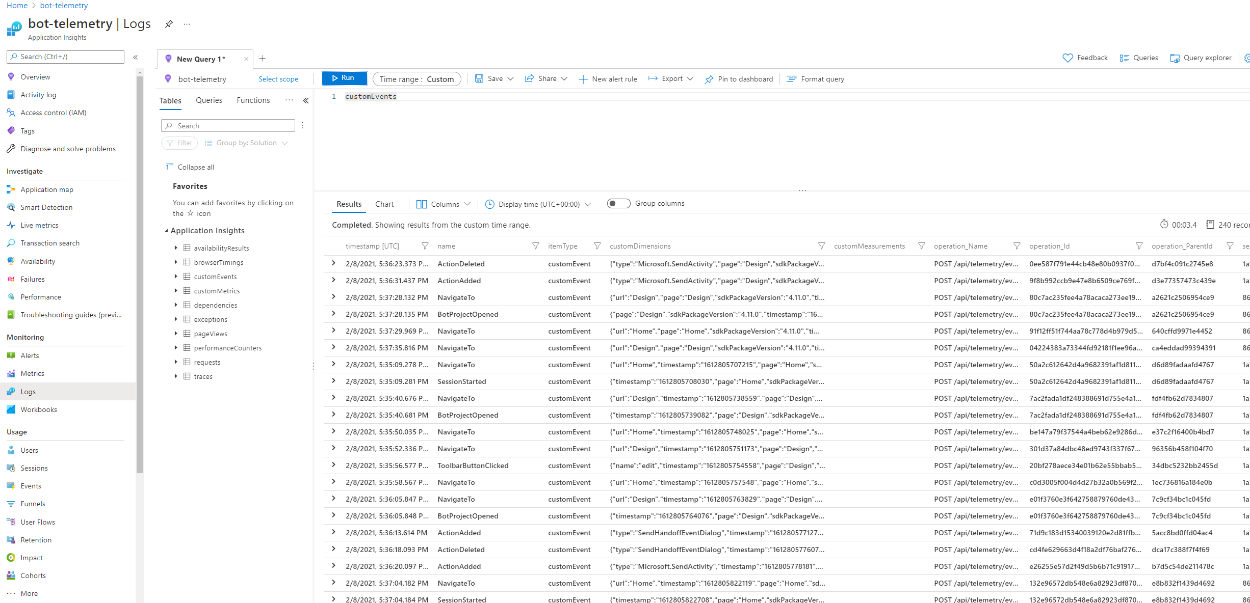 Runtime is not logging dialog telemetry events · Issue #5504 ...