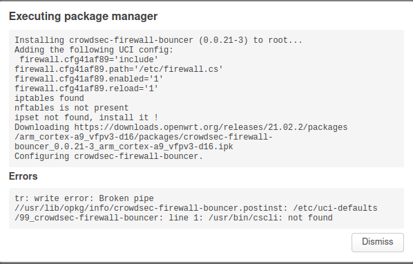crowdsec-firewall-bouncer: remove crowdsec package dependency · Issue #17406 · openwrt/packages ...