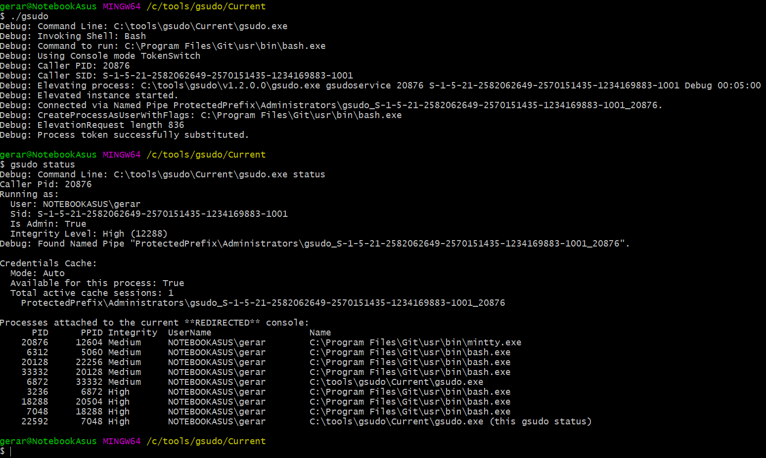 Issue: `bash -c "gsudo"` throws "Unauthorized." on git-bash/MinGw · Issue #134 · gerardog/gsudo ...