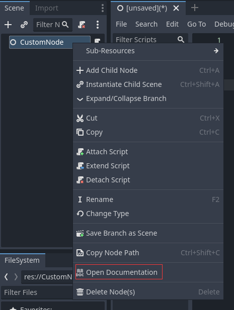The `Open Documentation` options have inconsistent effects, some options can't open custom doc ...