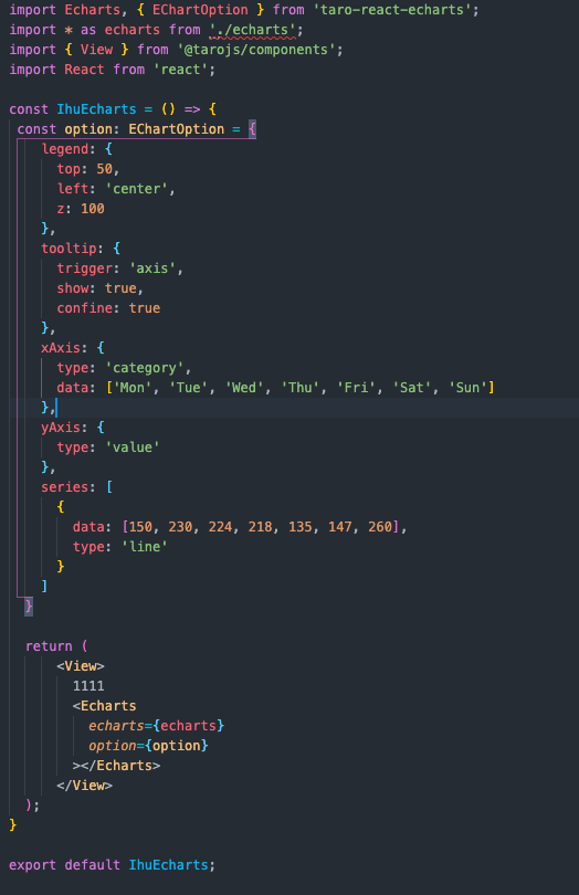 按照demo编写代码，以小程序的模式启动，控制台未报错，canvas没渲染出来 · Issue 9 · Qiuweikangdevtaro React Echarts · Github