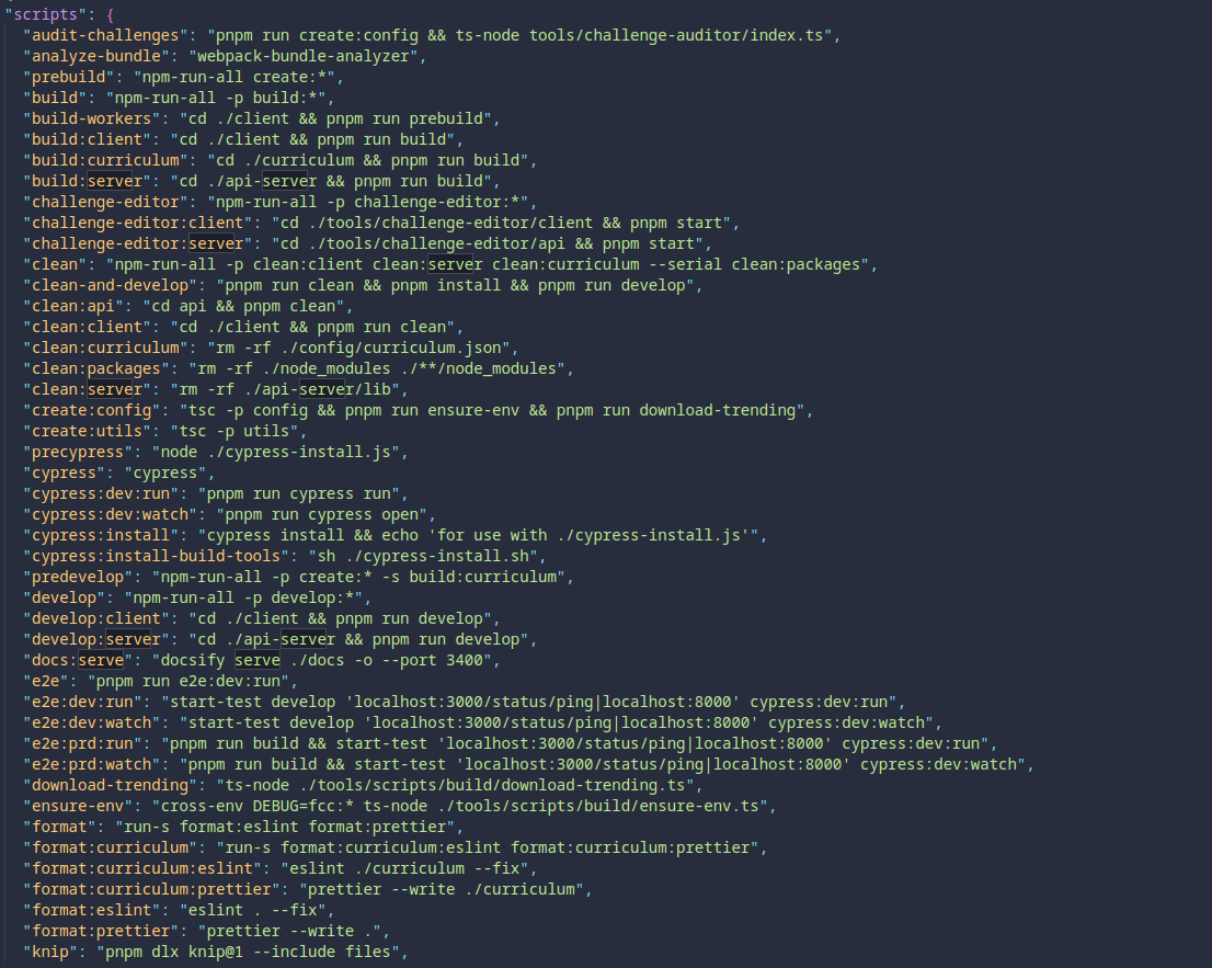 docs: Create documentations for the available commands · Issue #50992 · freeCodeCamp ...