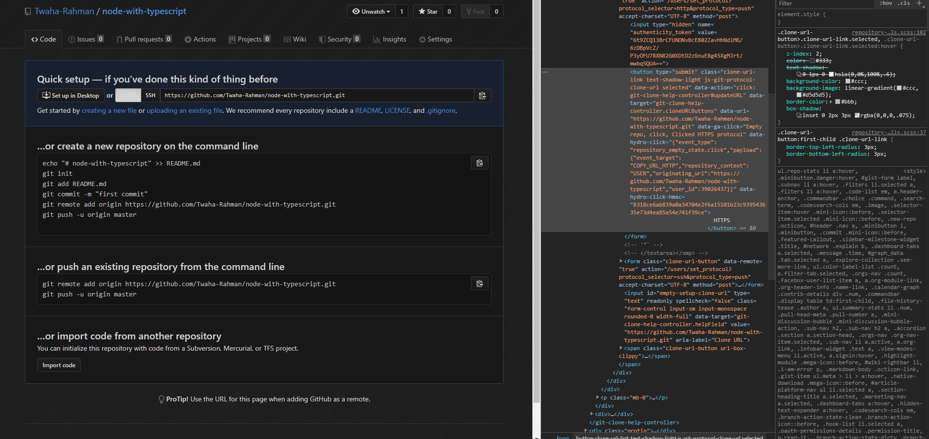 Clone button for "SSH or HTTPS" has styling issues with background color · Issue #1100 ...