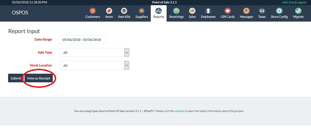 Add button to print Sales Summary Report in receipt template.. as per sales receipt. · Issue ...