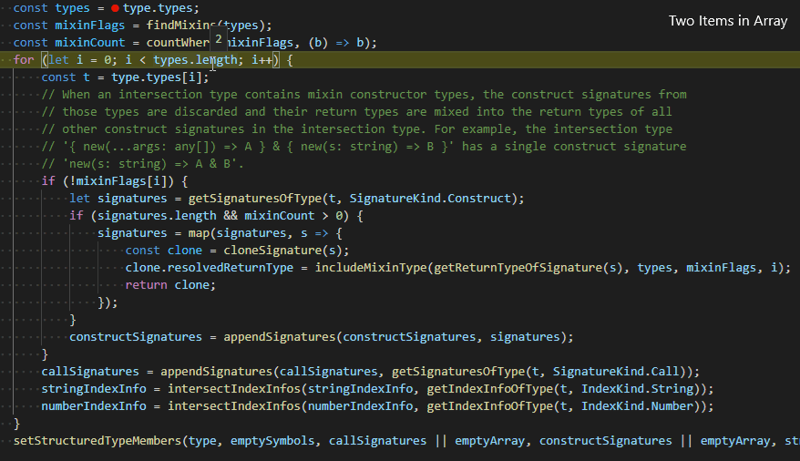 Debugger Step Over steps over some 'for' loop bodies in source-mapped TypeScript · Issue #102164 ...