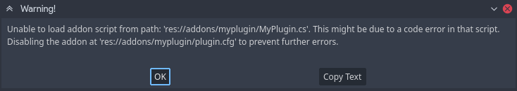 Broken Warning Popup After Creating A C Plugin · Issue 80883
