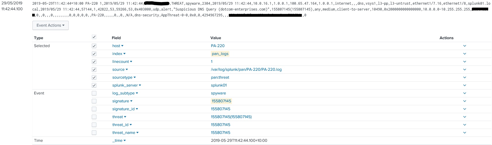 Extraction issues for THREAT log_subtype spyware (v.6.1.1) · Issue #110 ...