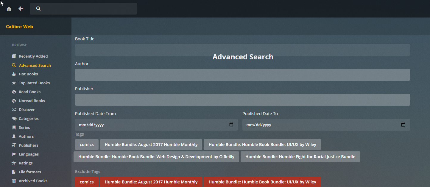 caliBlur! theme: Advanced search page header is incorrectly positioned · Issue #1594 · janeczku ...