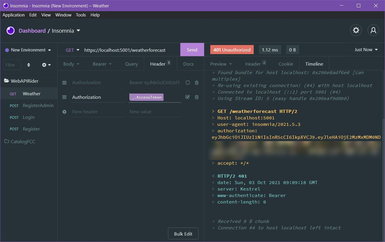 Bearer Token is passed as null even after setting the token · Issue #4061 · Kong/insomnia · GitHub