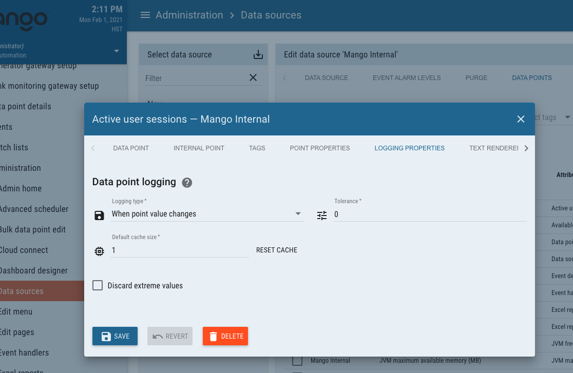 Wire up reset cache button on data point UI · Issue #372 · MangoAutomation/ma-dashboards · GitHub