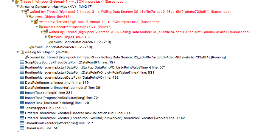 JSONEmportScriptUtility - Deadlock with ImportTask · Issue #1155 · MangoAutomation/ma-core ...