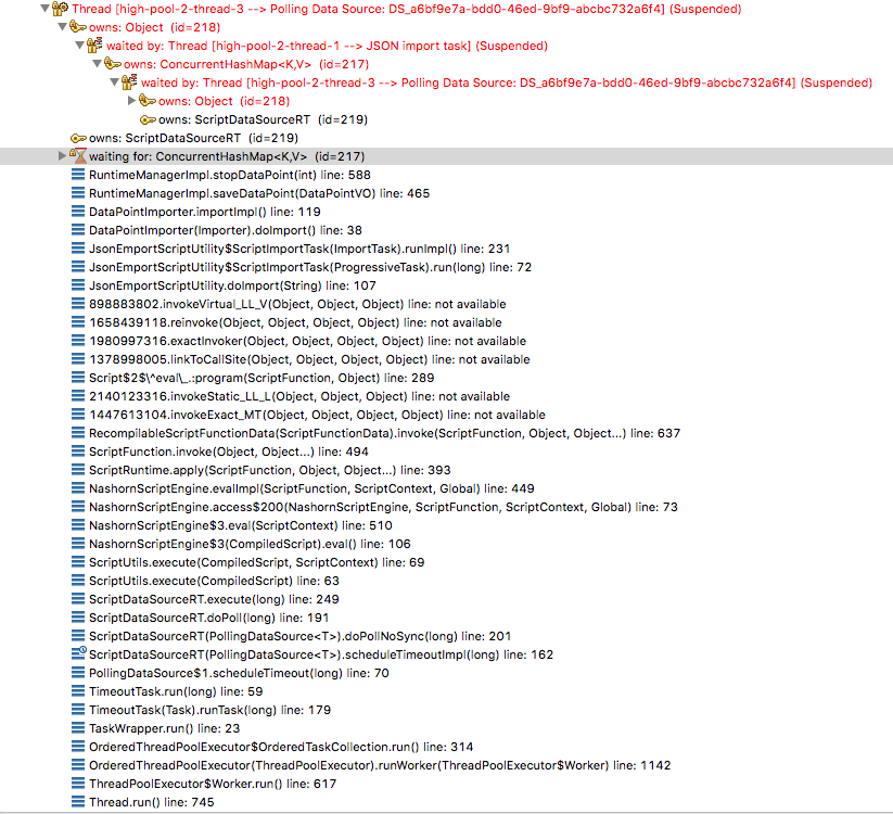 JSONEmportScriptUtility - Deadlock with ImportTask · Issue #1155 · MangoAutomation/ma-core ...
