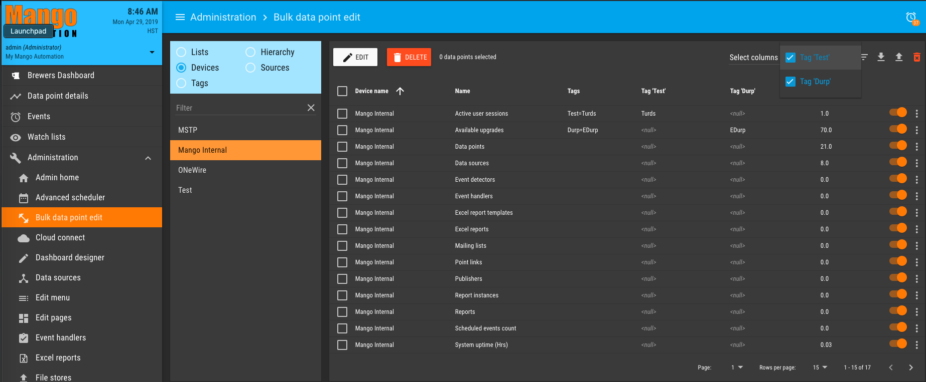 New Tags Dont Show Up In Bulk Editor · Issue 237 · Mangoautomation Ma