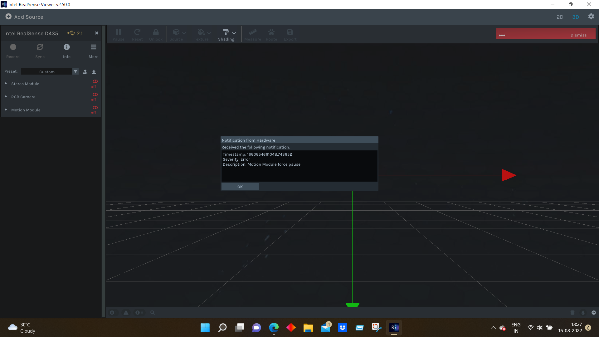 No Frames Recieved in INTEL Real Sense D435i. · Issue #10785 ...
