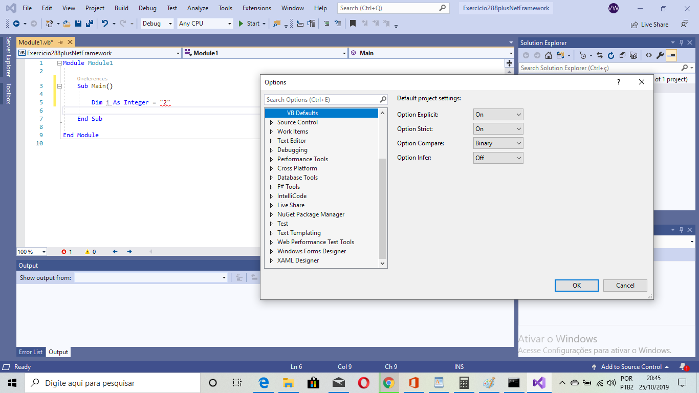 Global Vb Defaults Settings Wont Be Applied To Newly Created Vbnet Net Core 3 Console