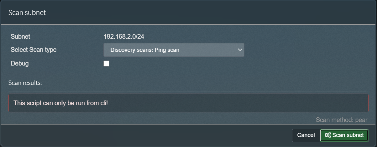 This script can only be run from cli! · Issue #3298 · phpipam/phpipam · GitHub