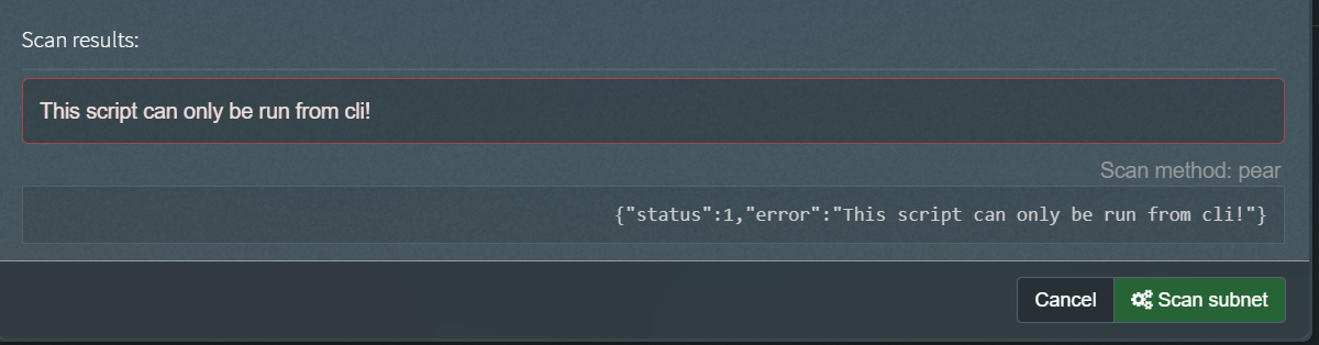 This script can only be run from cli! · Issue #3298 · phpipam/phpipam · GitHub