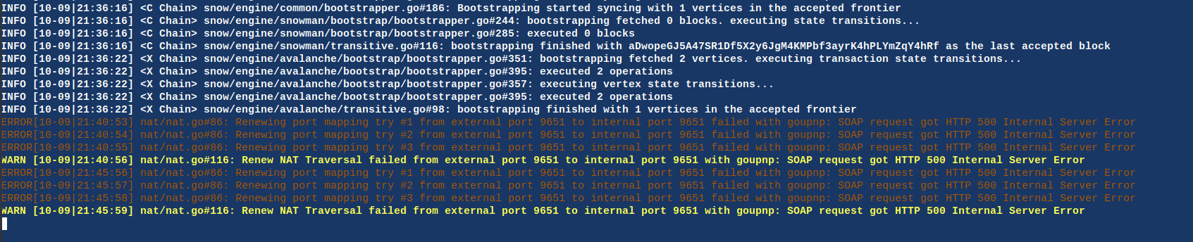 1.0.2 Renewing port mapping failed · Issue #523 · ava-labs/avalanchego · GitHub