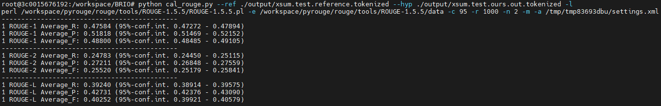 questions about ROUGE score · Issue #5 · yixinL7/BRIO · GitHub