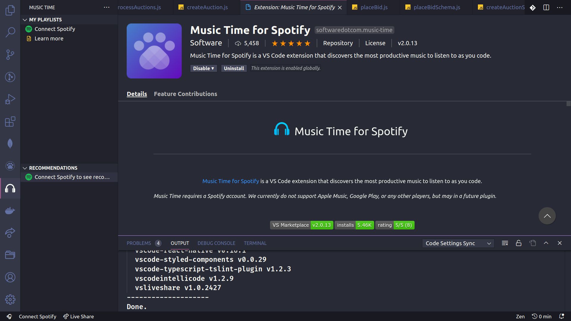 Cannot connect to spotify account in vscode · Issue #17 · swdotcom/swdc-vscode-musictime · GitHub