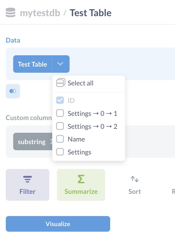 Question Query Fails Using Unfolded Json Fields In Custom Expressions And Selecting Subset Of