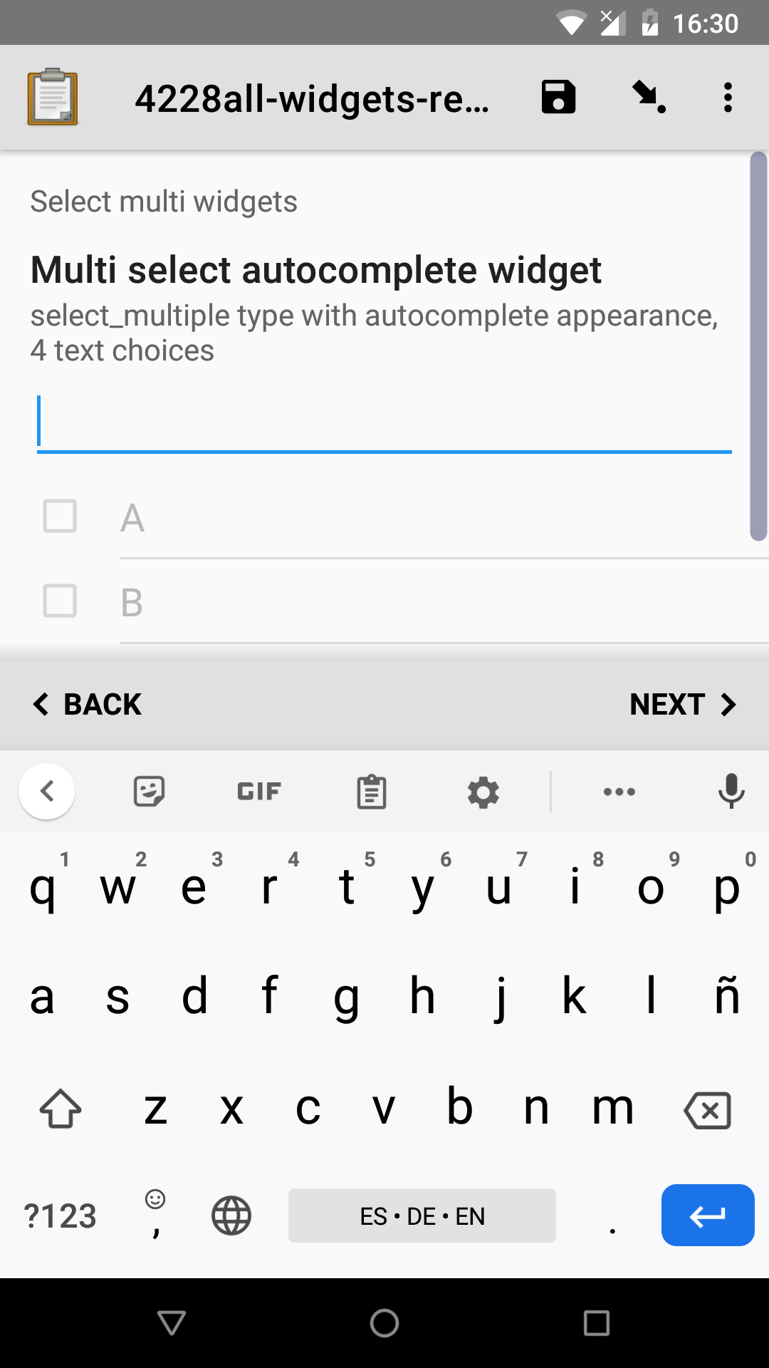 The keyboard is opened automatically for read-only single/multiple select widgets when the ...