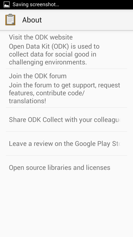 The whole text in Settings, About is grey · Issue #1180 · getodk/collect · GitHub