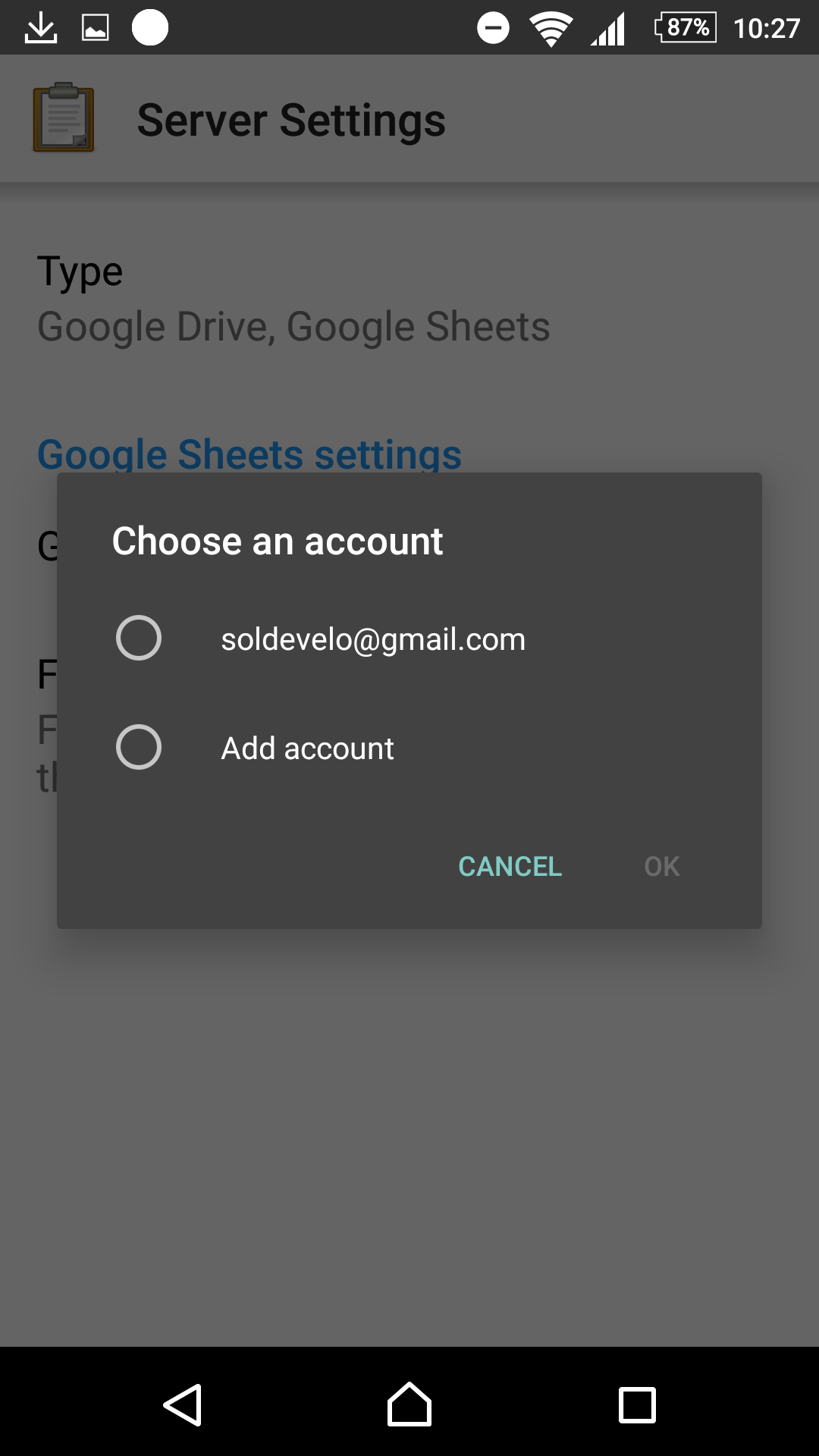 Change Google account selection dialog to match app theme · Issue #1626 ...