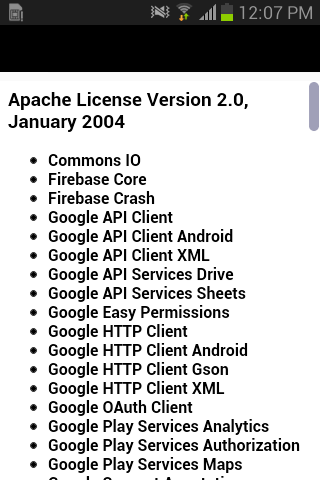 Header on `Open source libraries and licences` view is not always visible on Android 4.1 · Issue ...