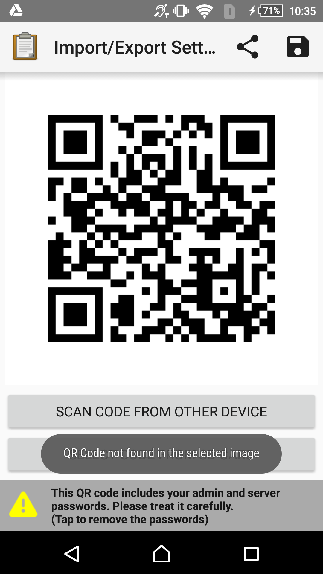 User should be informed then scanned QR code does not contain settings · Issue #2993 · getodk ...