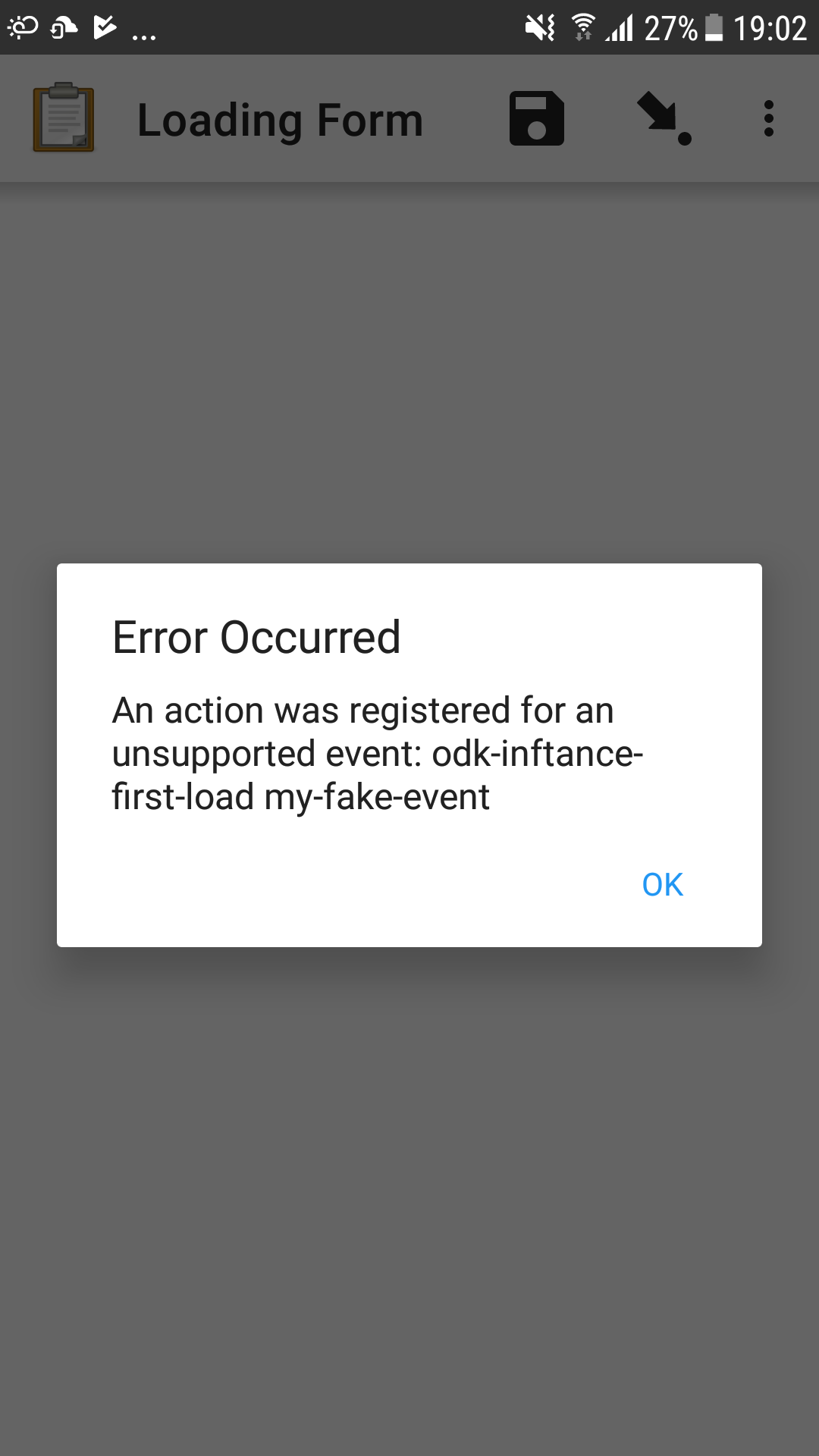 App crashes when user loads form with unsupported event · Issue #3383 · getodk/collect · GitHub