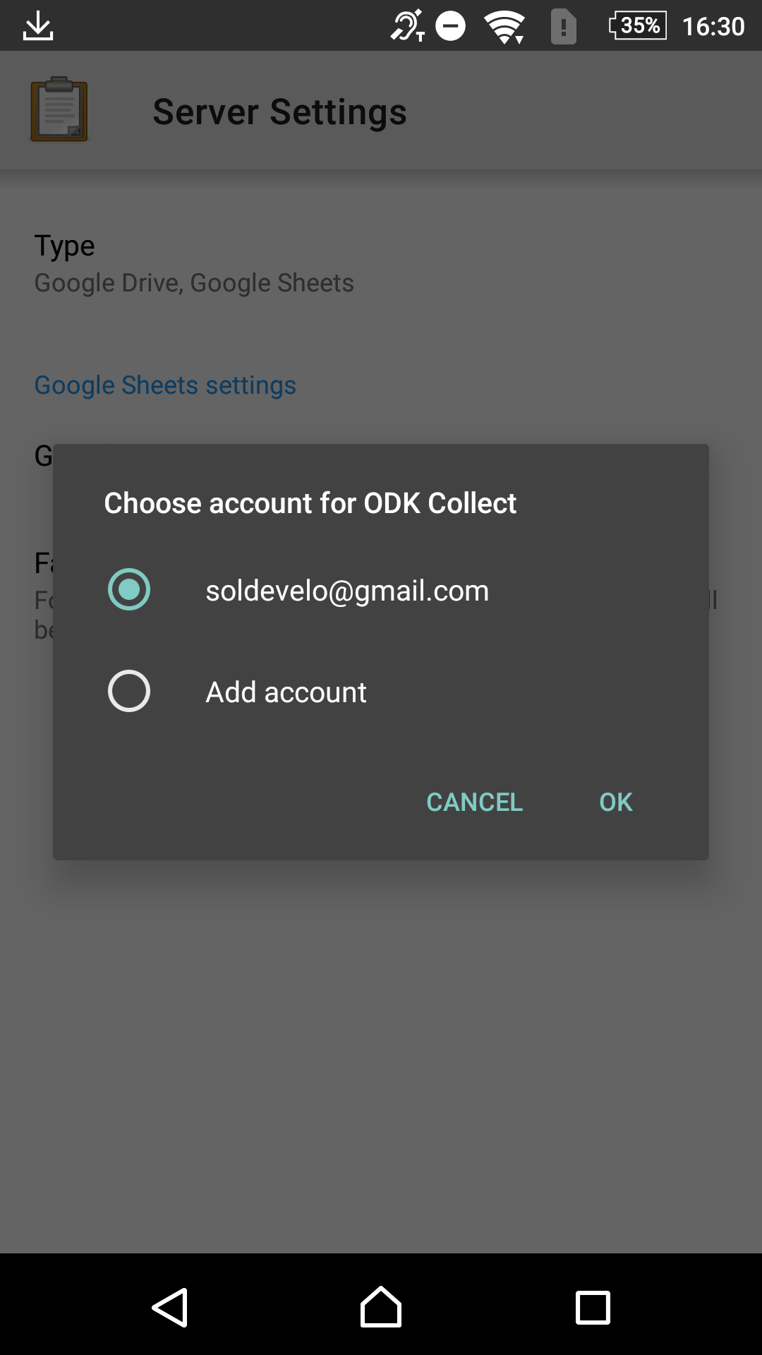 Dark `Choose account for ODK Collect` dialog for light mode · Issue #3729 · getodk/collect · GitHub