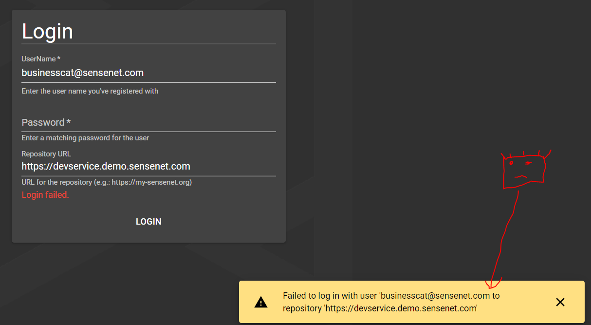 [BUG] Typo in failed to login notification message · Issue #204 · SenseNet/sn-client · GitHub