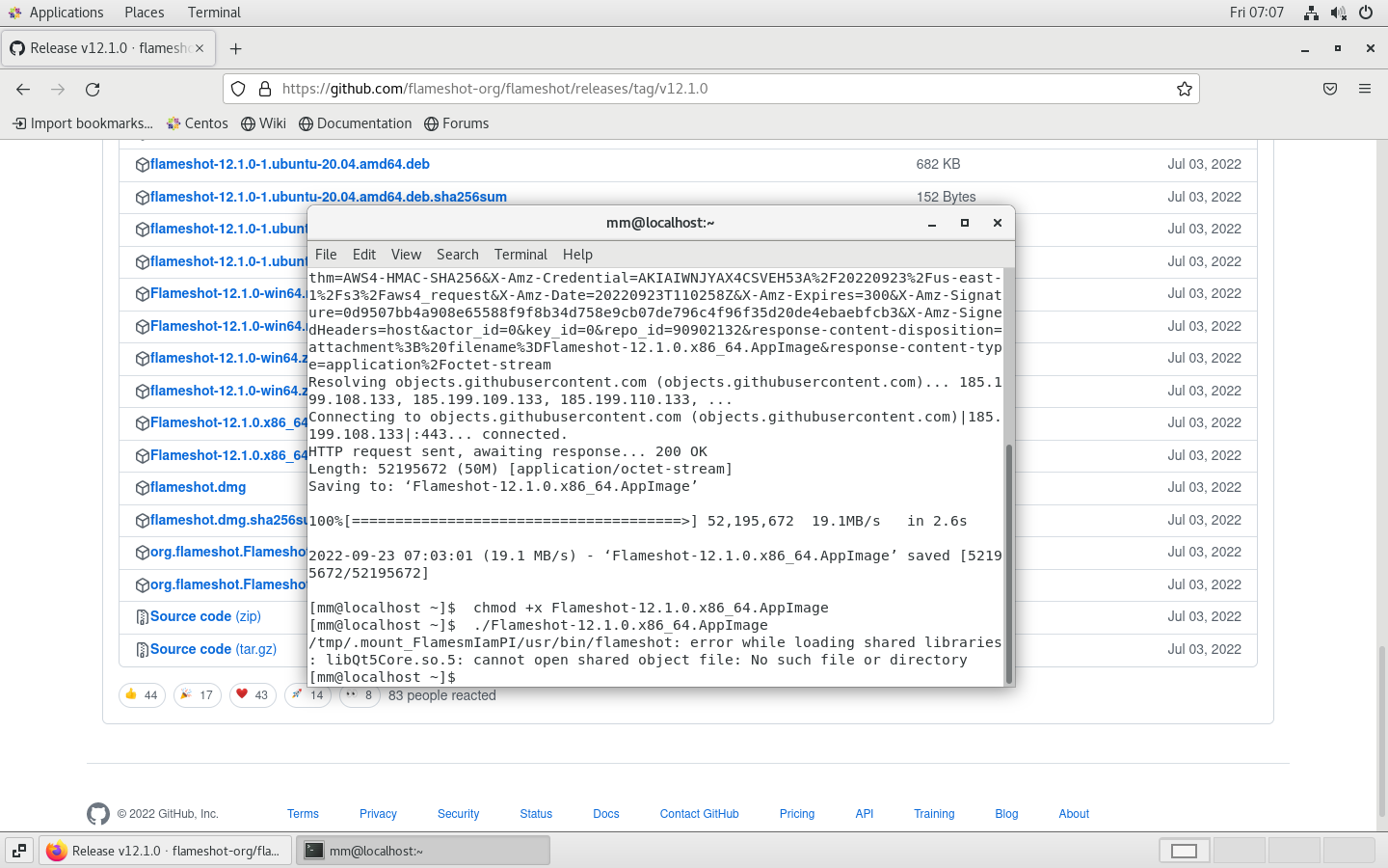 run appimage in centos7 error · Issue #2913 · flameshot-org/flameshot · GitHub
