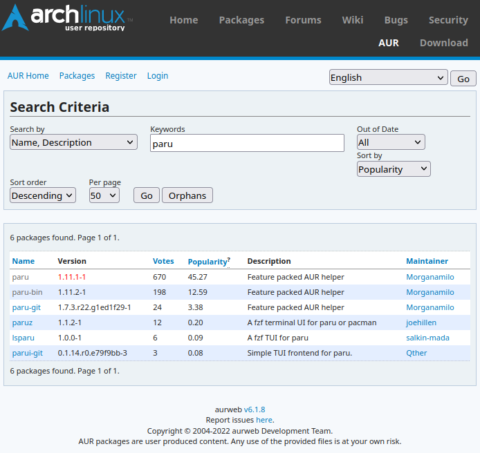 Clarify in README the difference between AURs · Issue #891 · Morganamilo/paru · GitHub