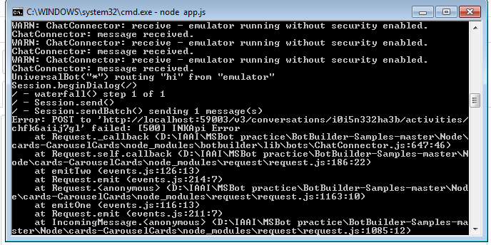 Not able to run the sample · Issue #265 · microsoft/BotBuilder-Samples · GitHub