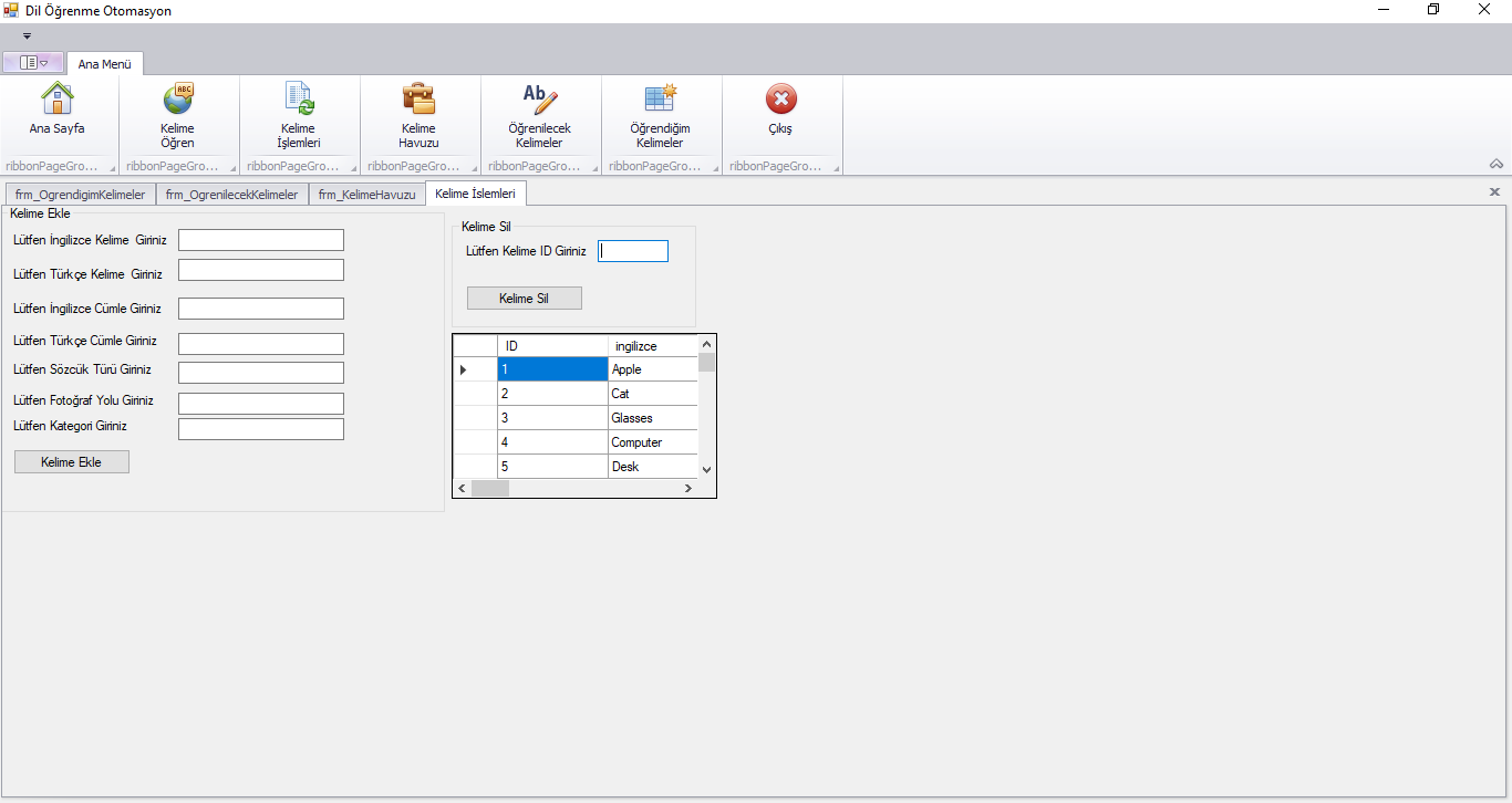 GitHub - hamdidamar/DilOgrenmeApplication: C#,Devexpress,Katmanlı Mimari ve Sql pekiştirme ...
