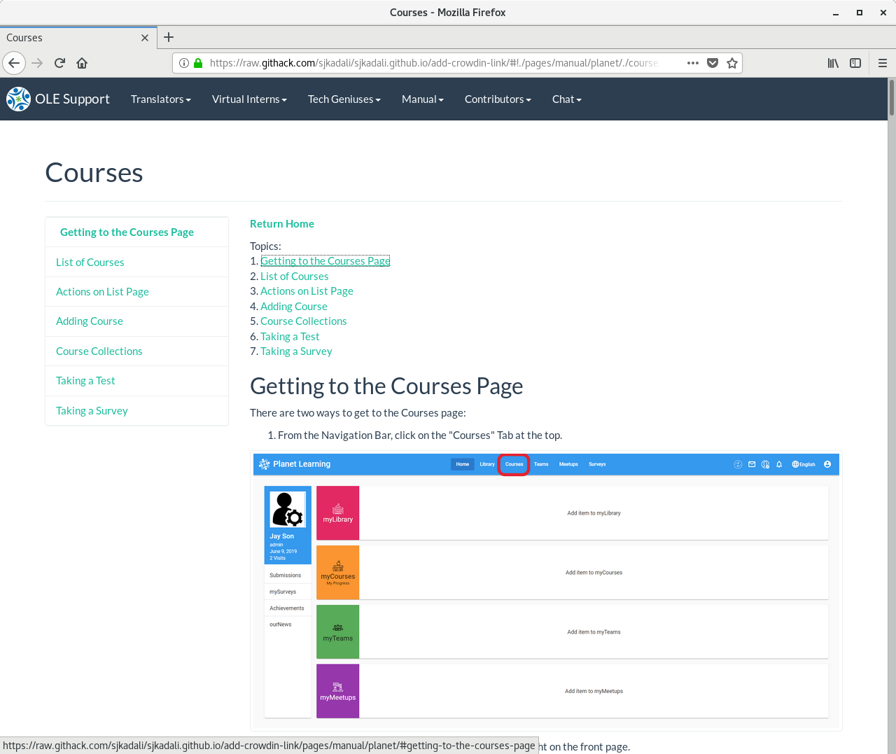 Non-functional links on Courses page of Planet User Manual · Issue #2778 · open-learning ...