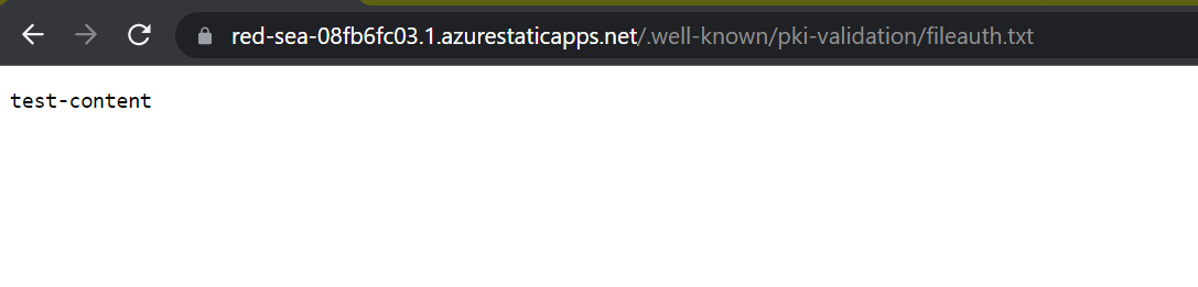The custom domain has not been resolving to your static web app and has ...