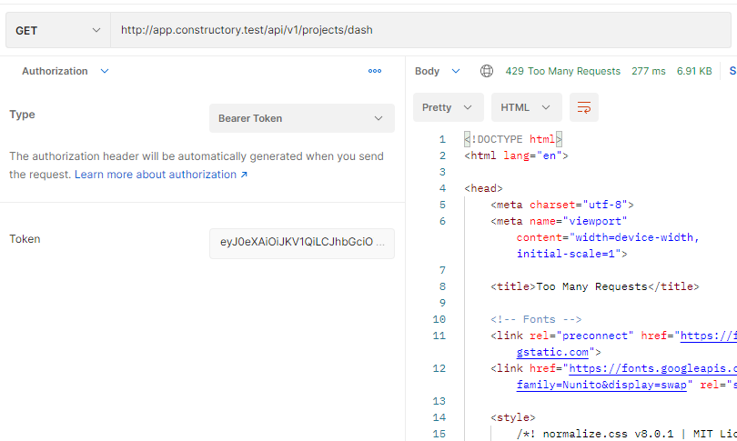 Error 429 "Too many requests" when I make a get API request with JWT ...
