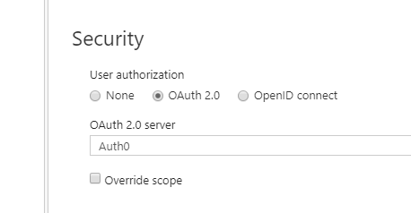 No way to configure security/ user authorization for an API using Azure API management API ...