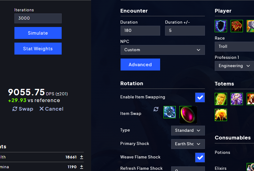 Shaman Enhancement item swapping is not working correctly · Issue #2722 · wowsims/wotlk · GitHub