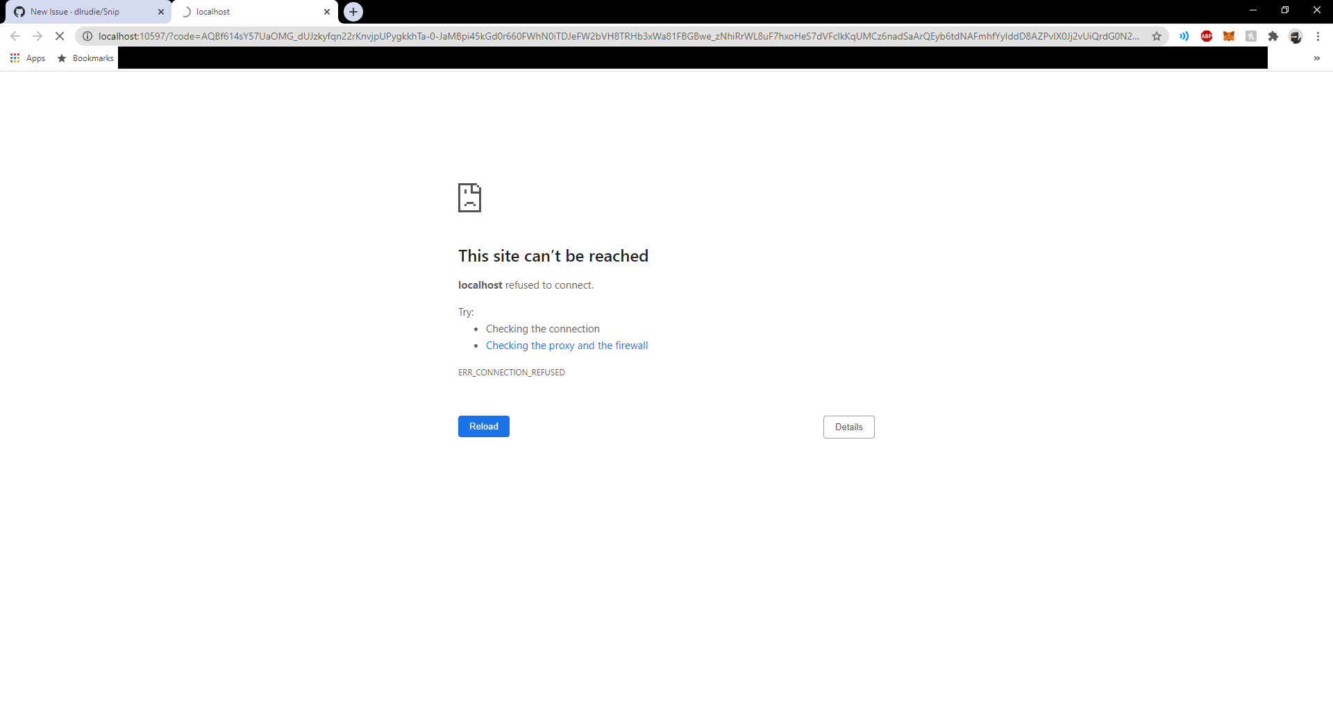 unable to connect to local host · Issue #458 · dlrudie/Snip · GitHub
