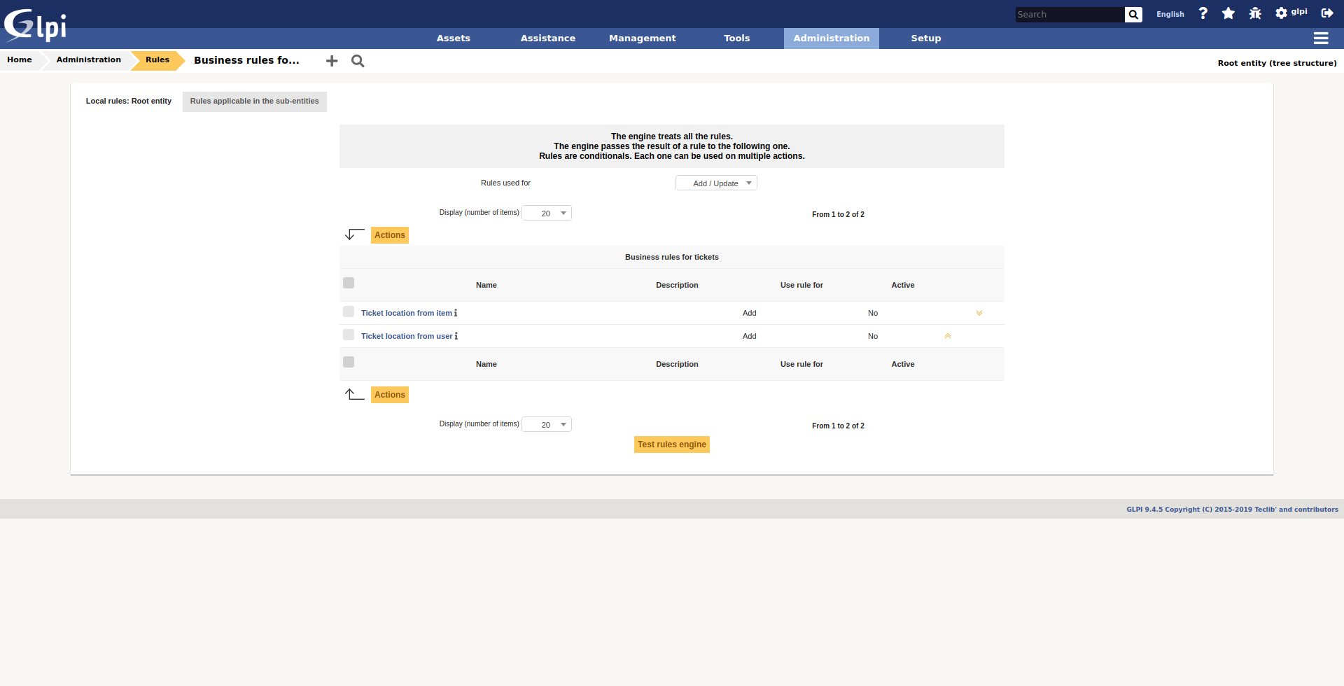 Wrong total number of rules applied in sub-entities · Issue #6949 · glpi-project/glpi · GitHub