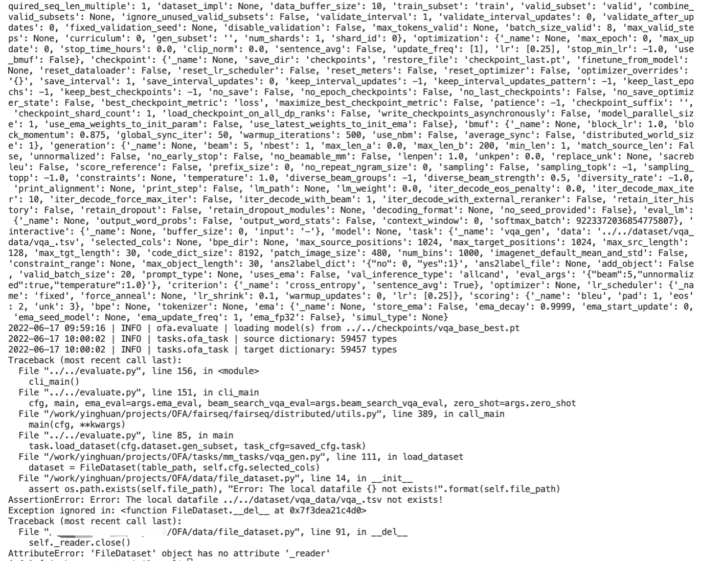 Error in VQA and SNLI inference · Issue #129 · OFA-Sys/OFA · GitHub