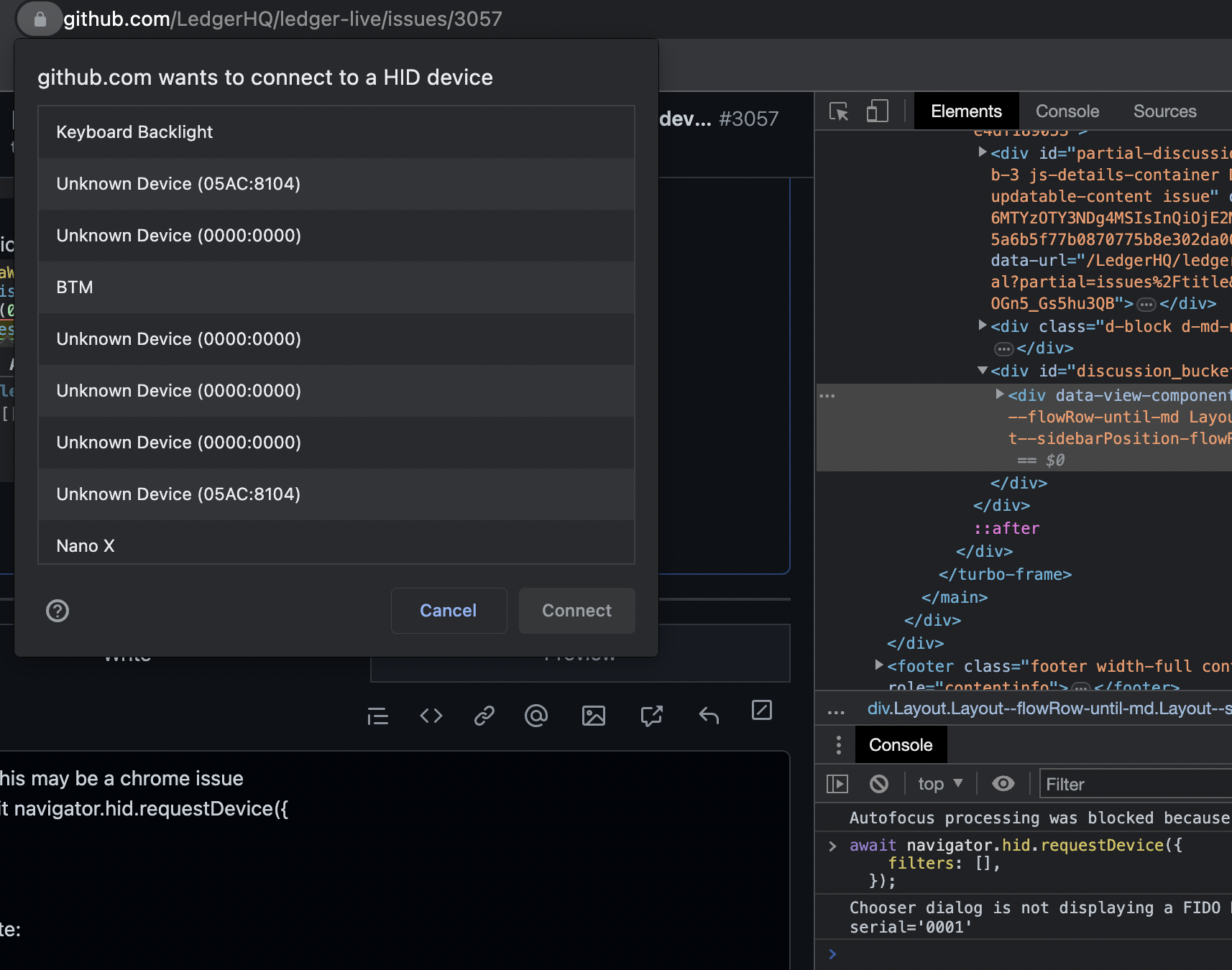 [Bug]: TransportOpenUserCancelled: Access denied to use Ledger device in chrome extension ...