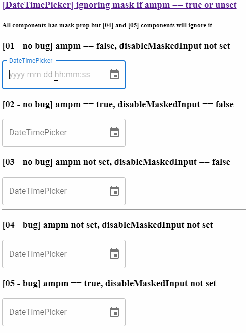 [DateTimePicker] Support masked input for AM/PM locales · Issue #4869 · mui/mui-x · GitHub