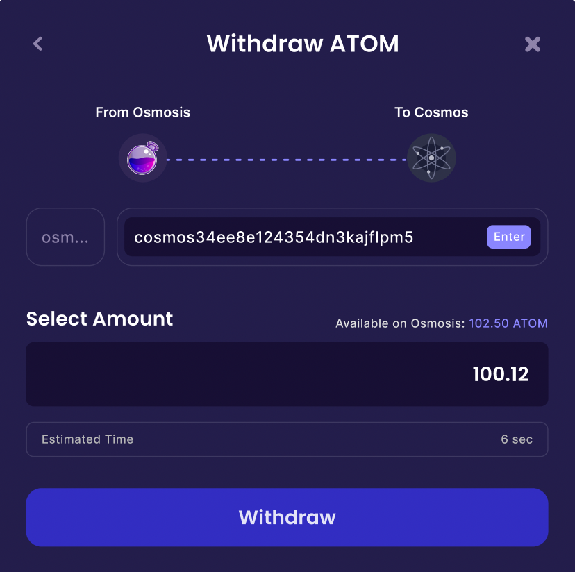 Edit ETH address: withdraw using the native Axelar integration · Issue #892 · osmosis-labs ...