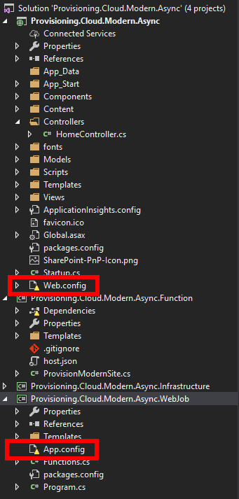 PnP -> Provisioning.Cloud.Modern.Async - config files are missing ...