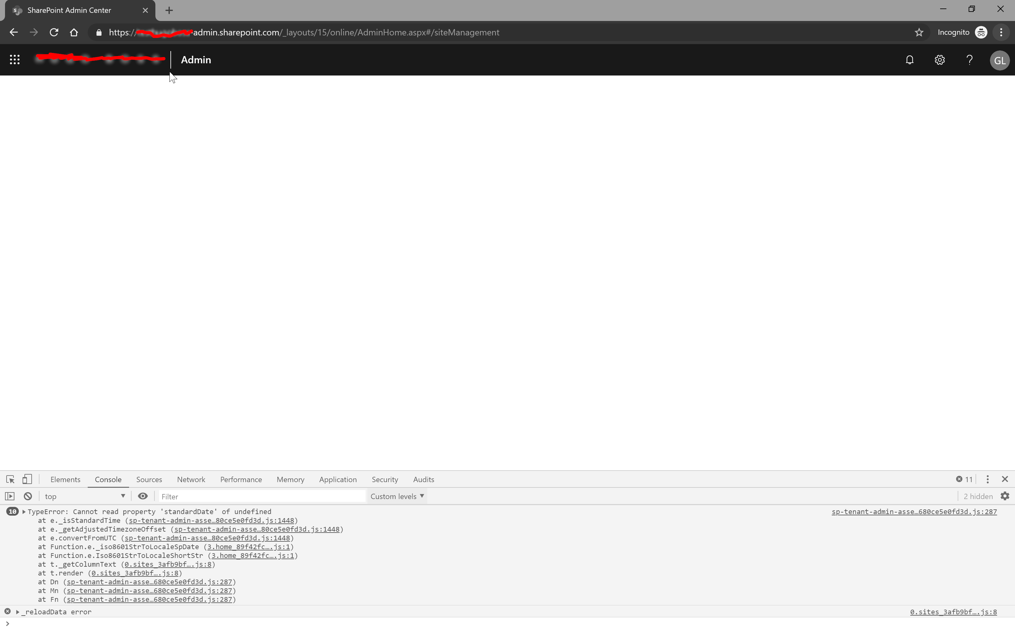 Sharepoint Admin Center Active Sites And Deleted Sites Page Broken 6614
